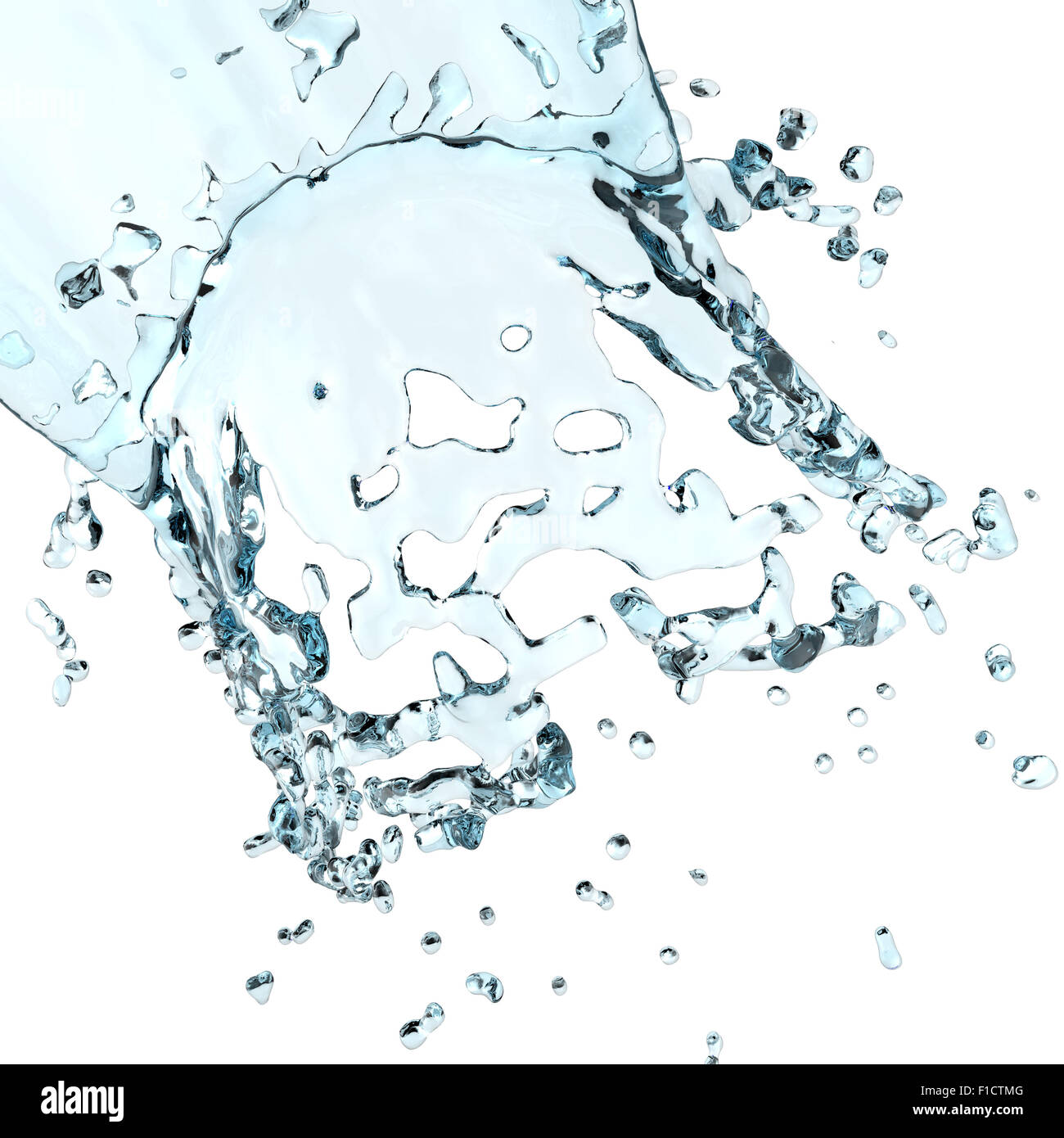 3d water splash isolated on white background Stock Photo - Alamy