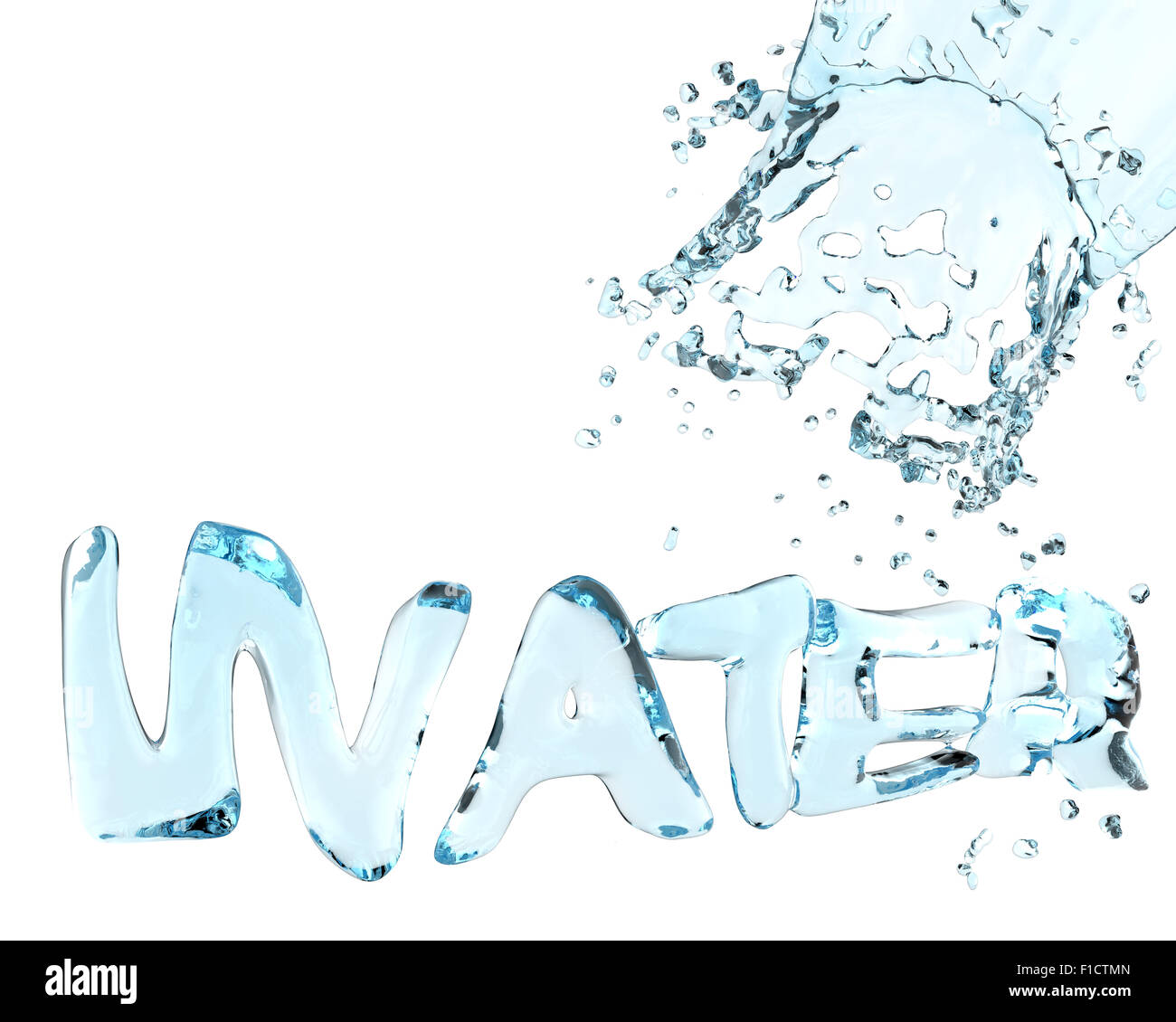 3d water splash isolated on white background Stock Photo - Alamy
