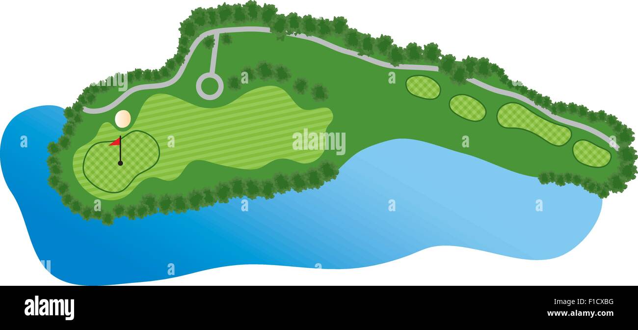 Pin flag golf course Stock Vector Images - Alamy