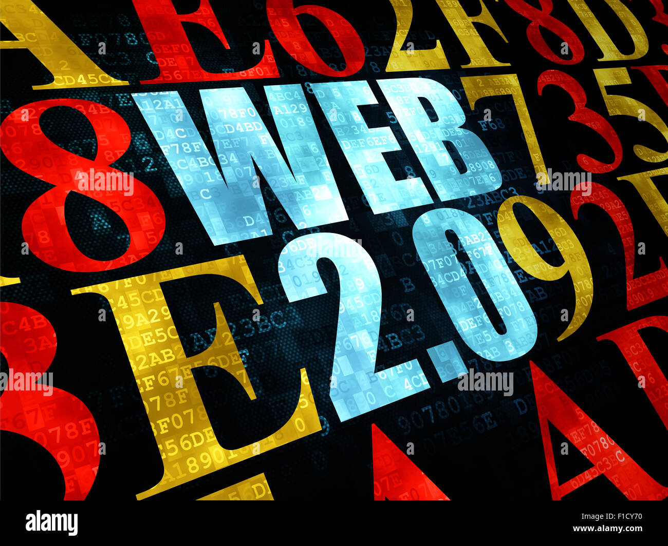 Web design concept: Web 2.0 on Digital background Stock Photo - Alamy