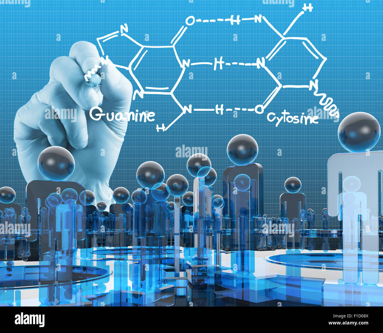 Medicine doctor hand working with modern computer interface as medical ...