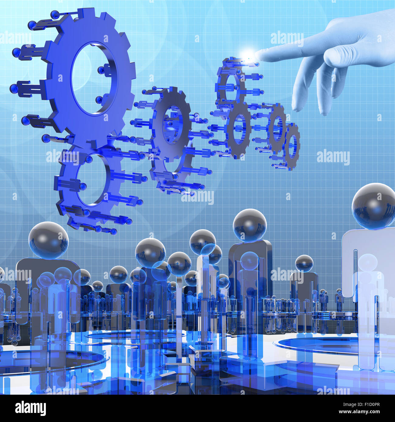 Medicine doctor hand working with modern computer interface as medical ...