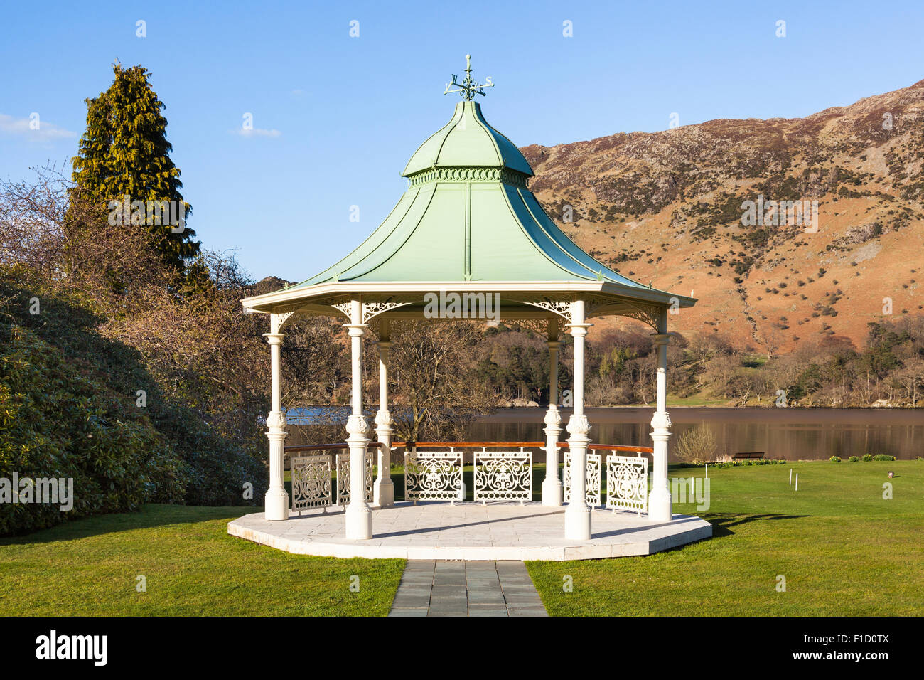 Gazebo, Lake Ullswater and Place Fell, from Inn On The Lake Hotel ...