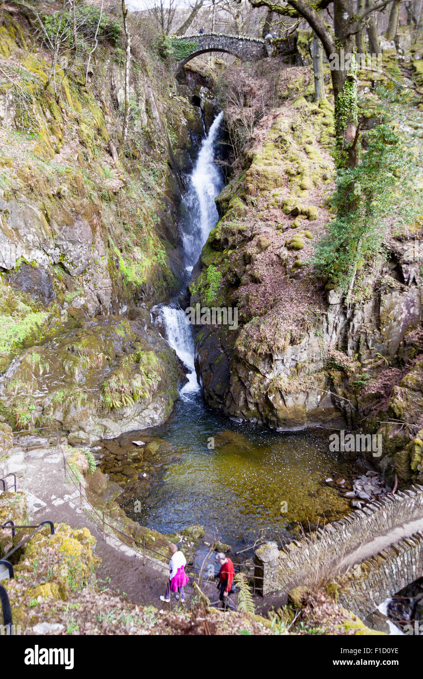 Aira Force waterfall, near Glenridding and Lake Ullswater, Lake ...