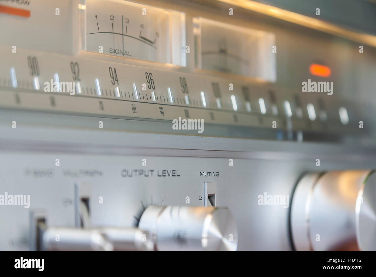 Vintage Stereo Tuner Display Stock Photo - Alamy