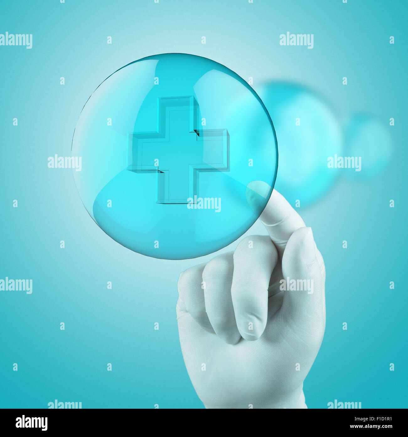 Medicine doctor hand working with modern computer interface as medical ...