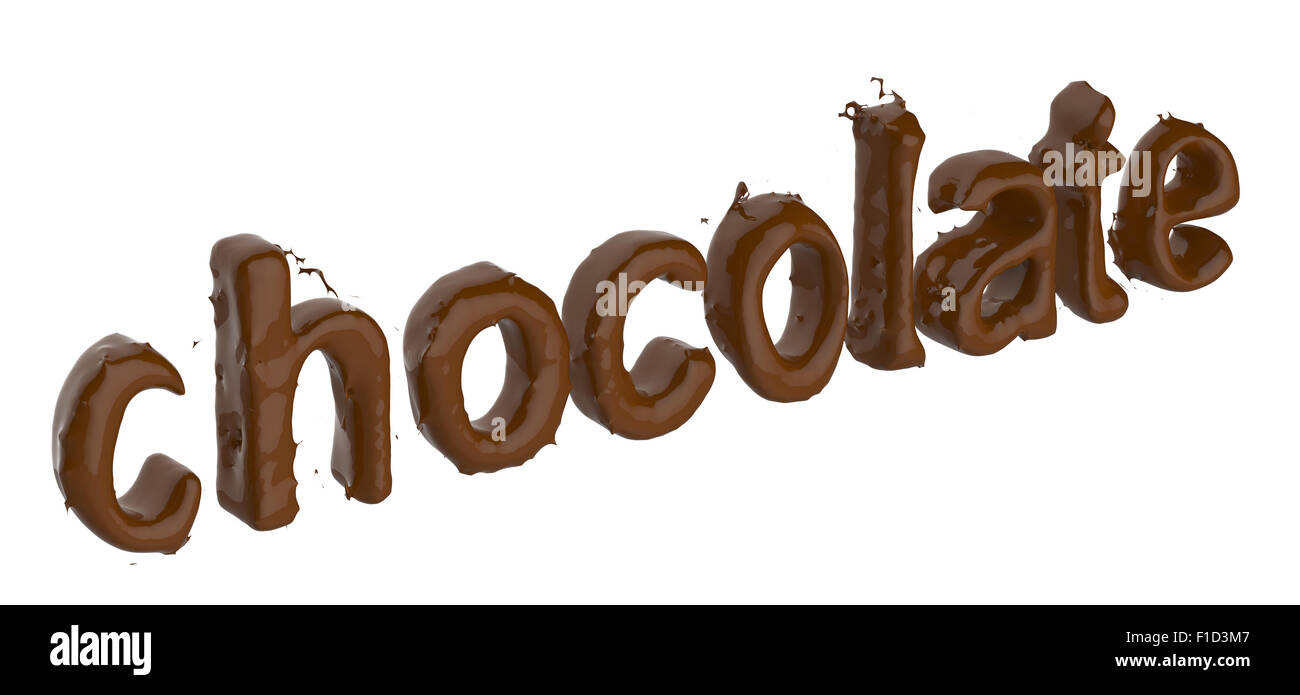 melt chocolate 3d on white background Stock Photo - Alamy