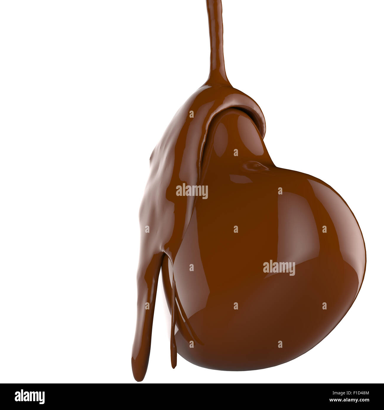 melt chocolate 3d on white background Stock Photo - Alamy
