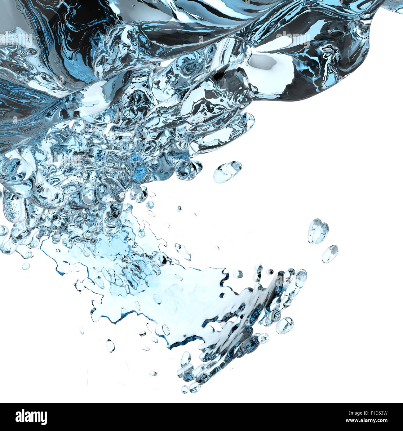 3d water splash isolated on white background Stock Photo - Alamy