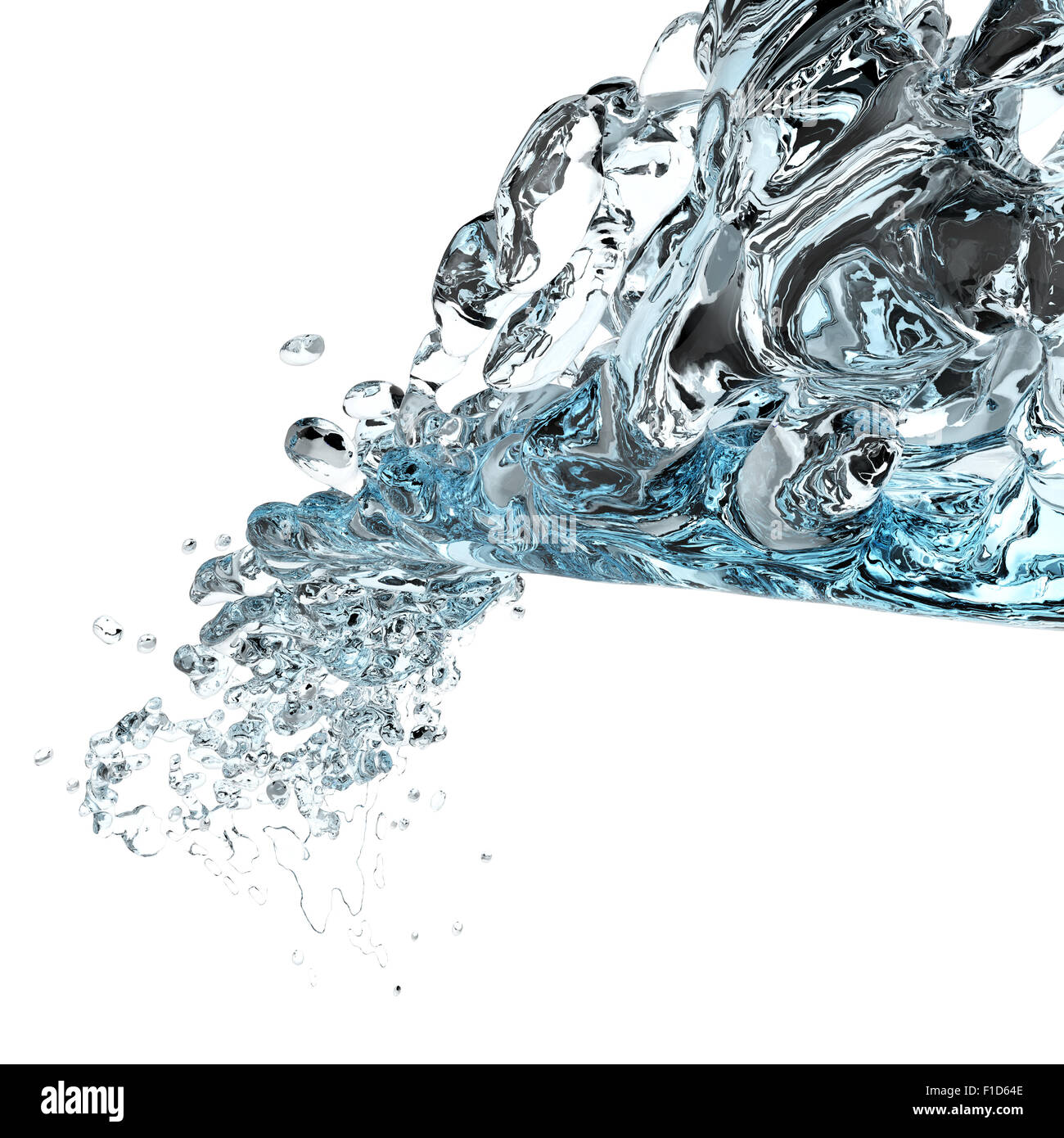 3d water splash isolated on white background Stock Photo - Alamy