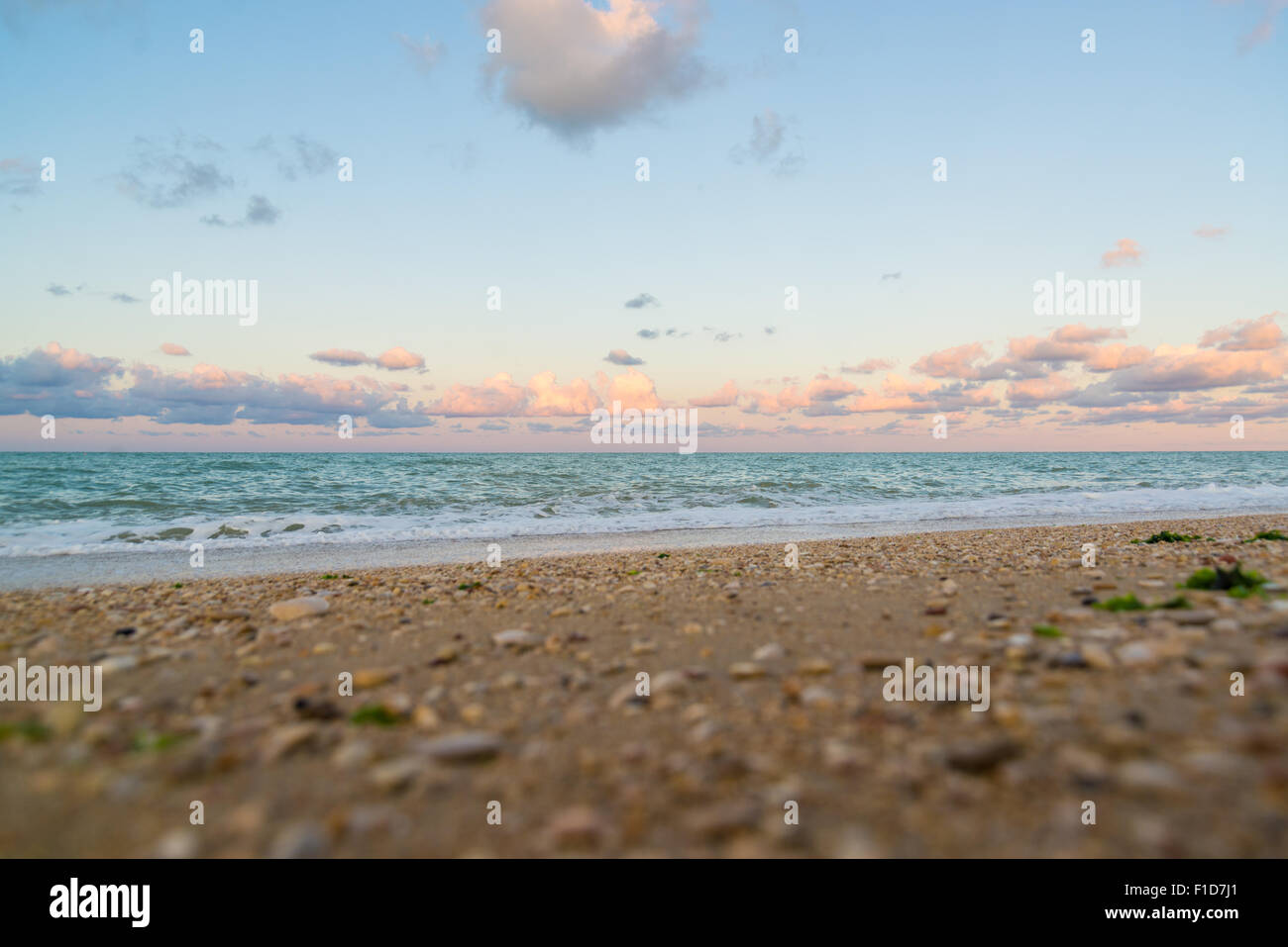 Beach in Porto Recanati, Italy, at sunset Stock Photo - Alamy