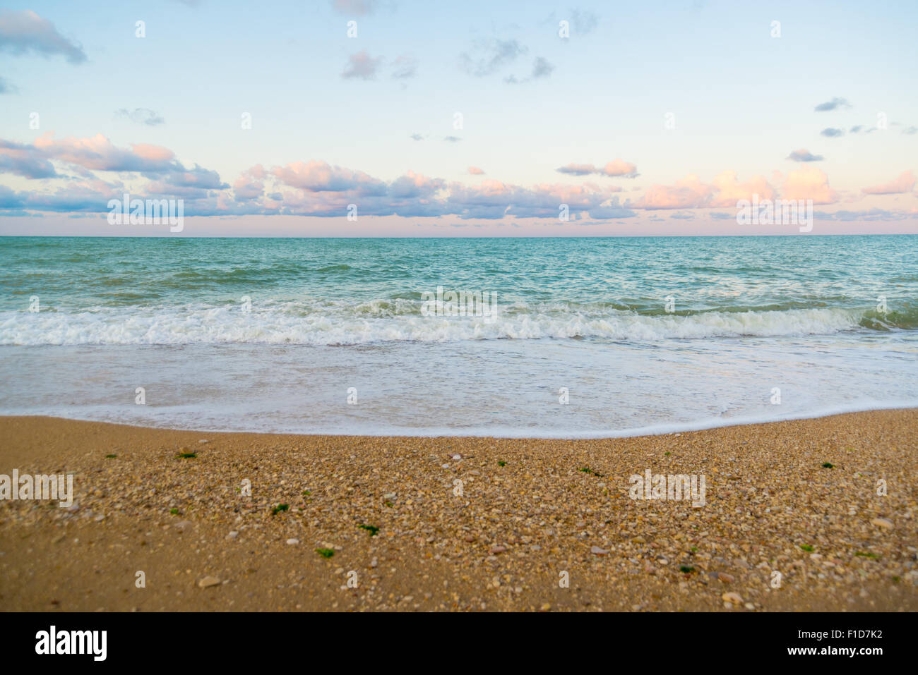 Beach in Porto Recanati, Italy, at sunset Stock Photo - Alamy