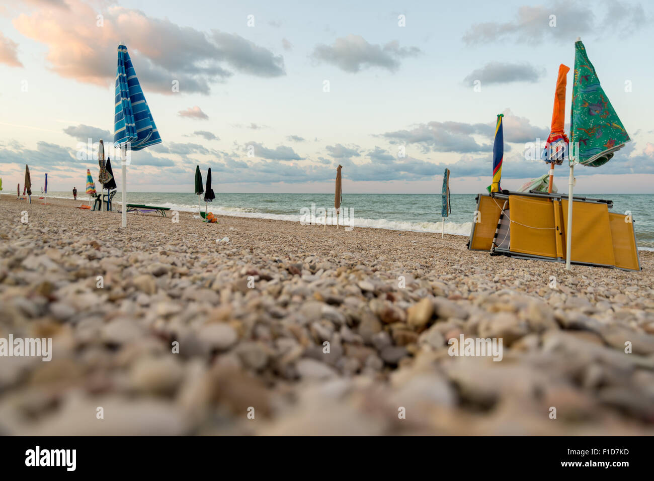 Walking on a desert beach in Porto Recanati, Italy Stock Photo - Alamy