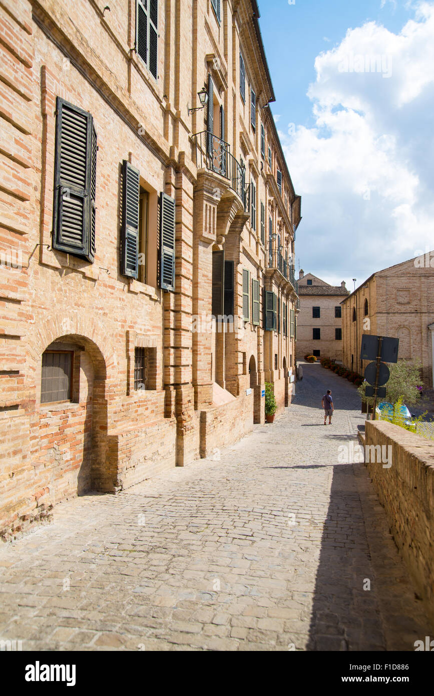 Village center of Recanati, Italy. Home of one of the most famous ...