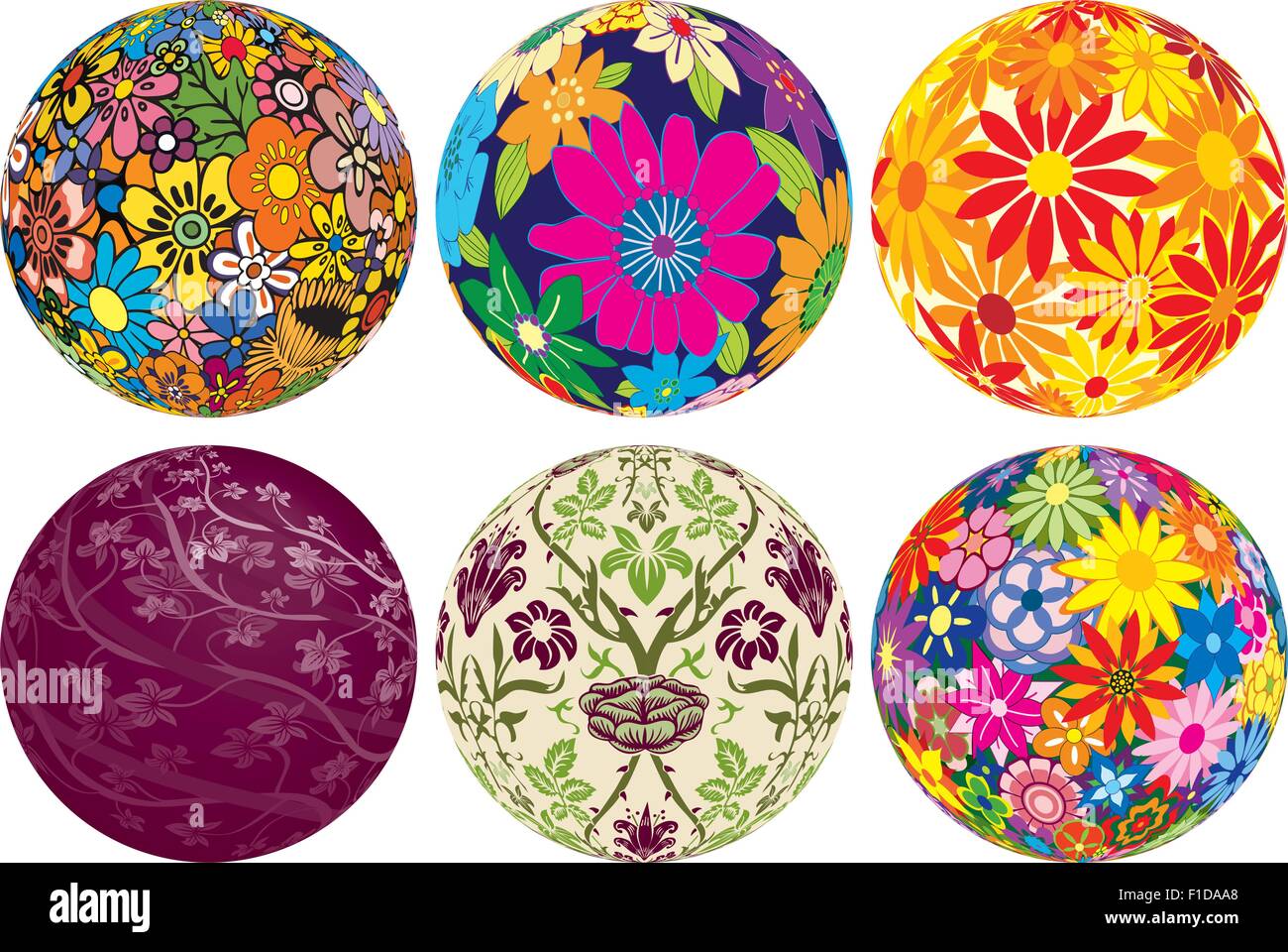 Six Floral Balls to add to your designs Stock Vector Image & Art - Alamy