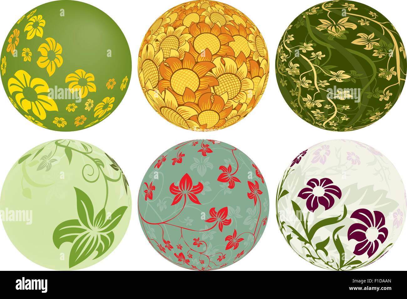 Six Floral Balls to add to your designs Stock Vector Image & Art - Alamy