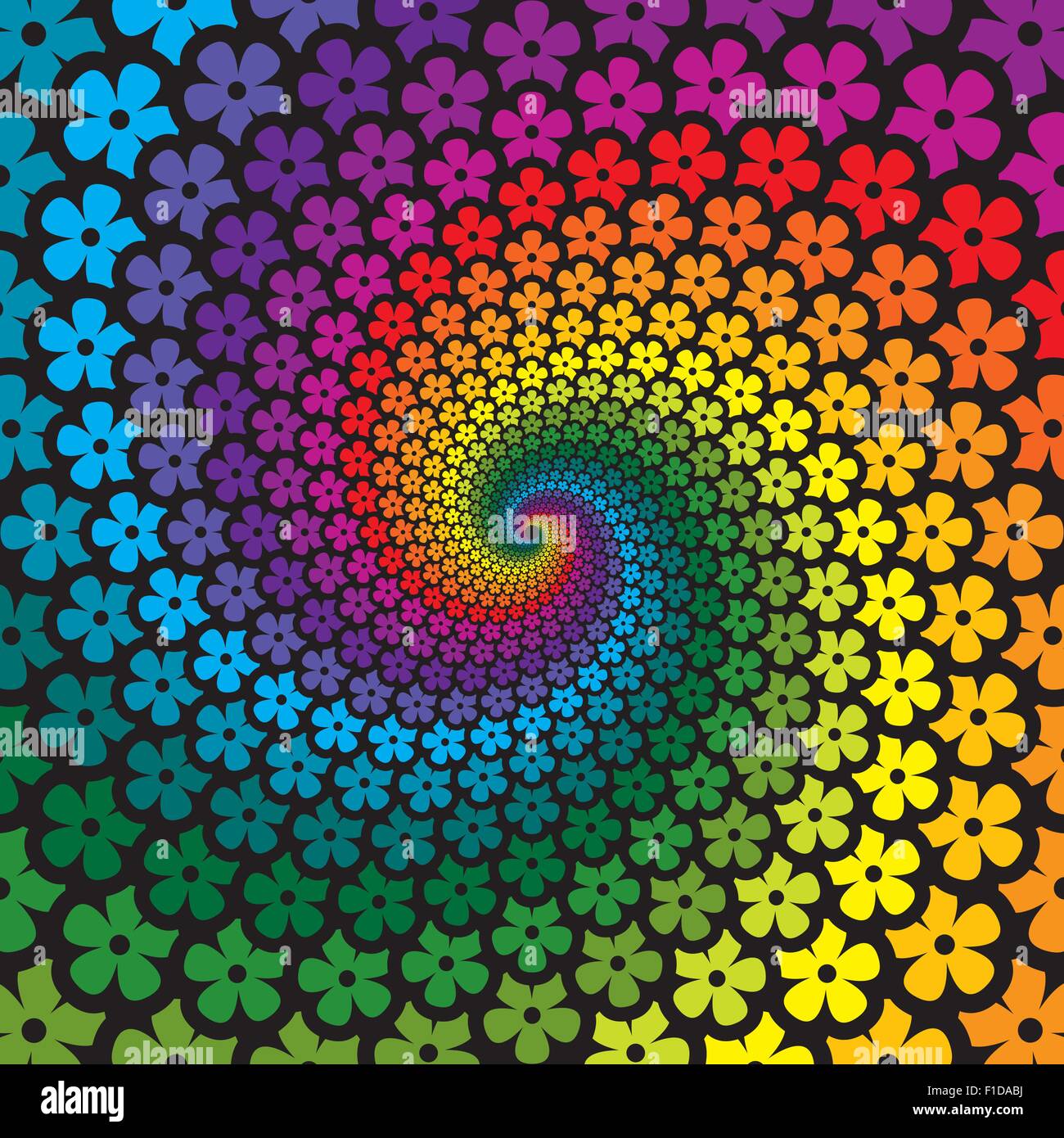 Black background pink flower Stock Vector Images - Alamy