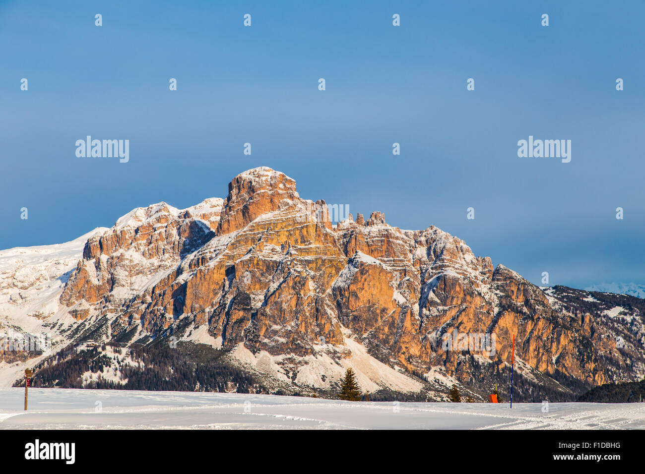 winter in the italian alps, with the ski slope full of snow Stock Photo ...