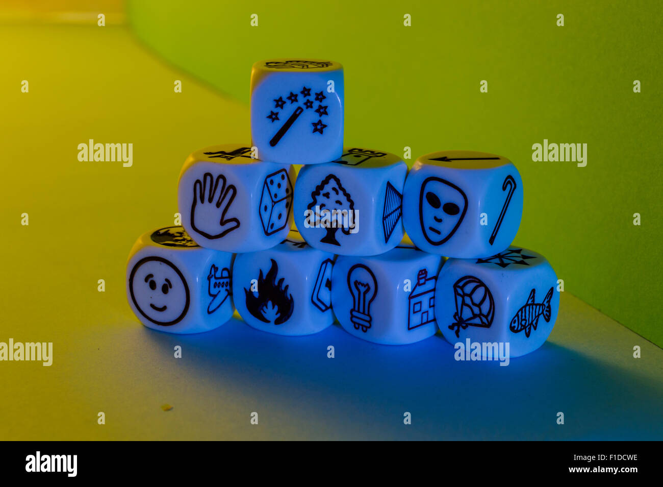 Dice with pictures Stock Photo - Alamy