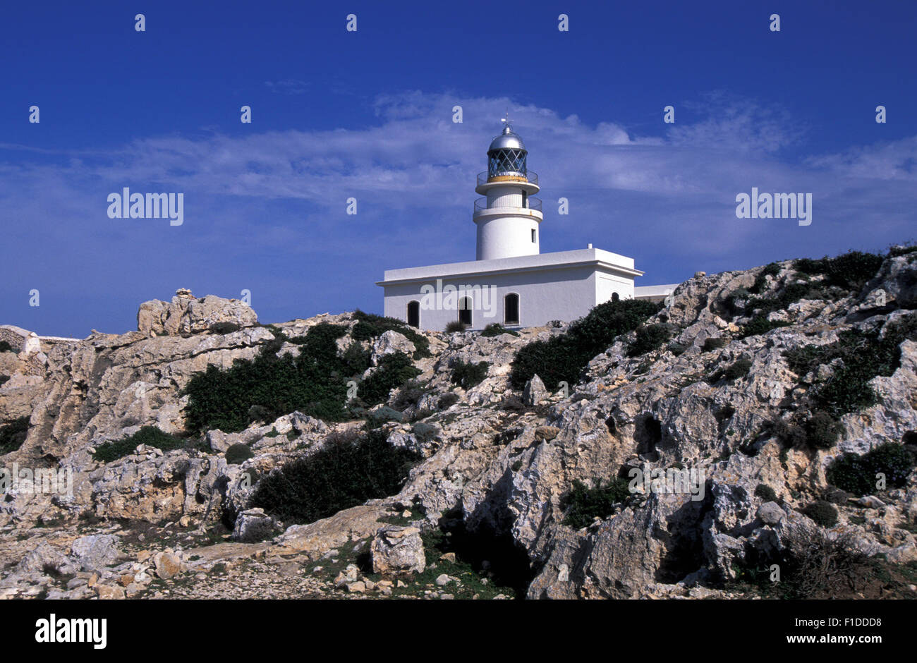 Faro de Cavalleria, Lighthouse in Cap de Cavallería, Menorca, Balearic ...
