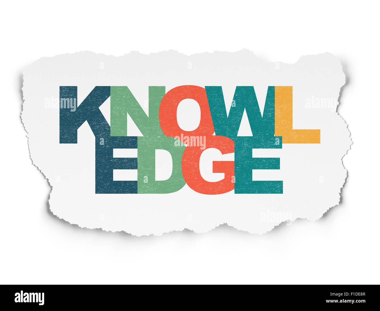 Studying concept: Knowledge on Torn Paper background Stock Photo - Alamy