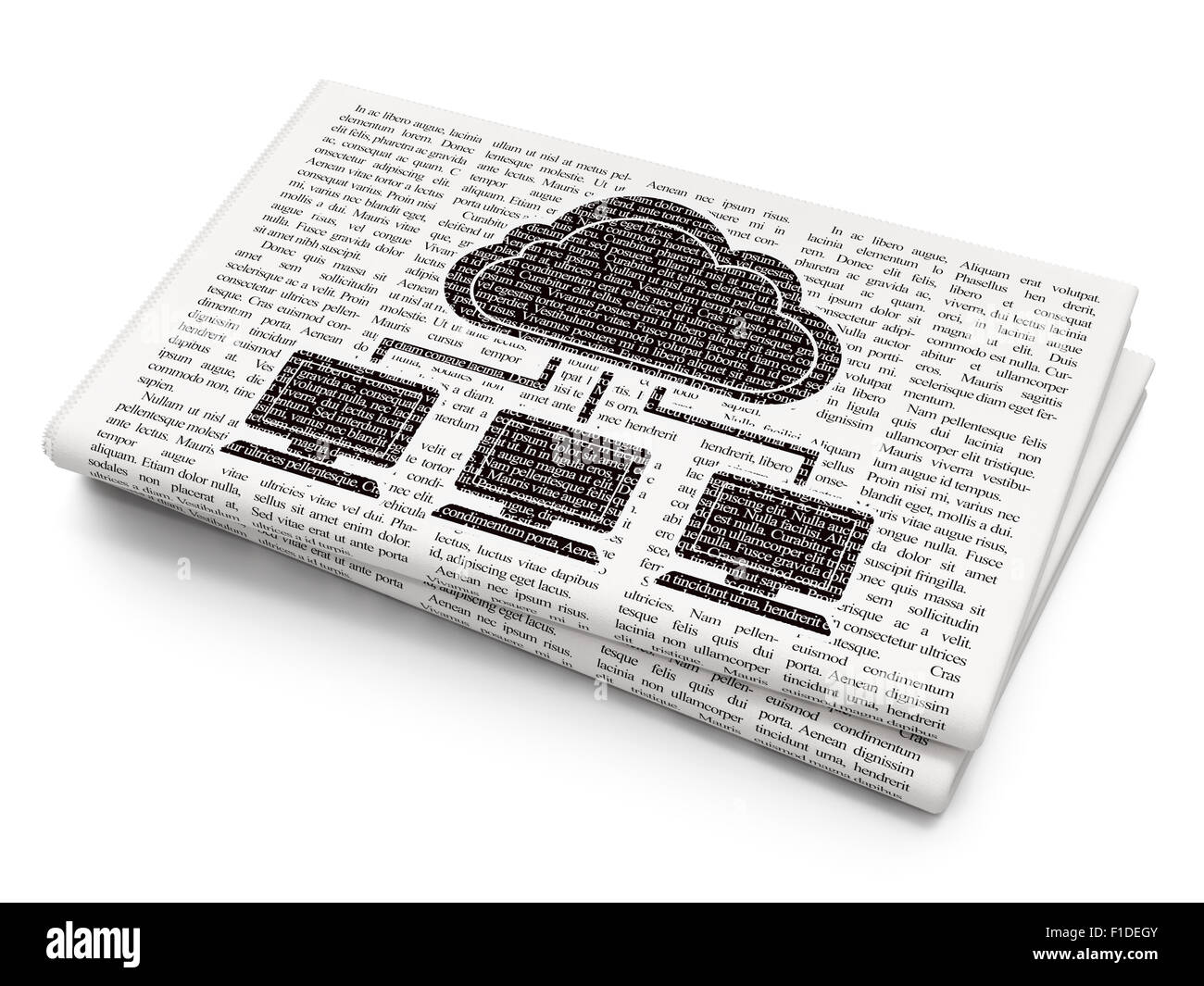 Cloud technology concept: Cloud Network on Newspaper background Stock ...