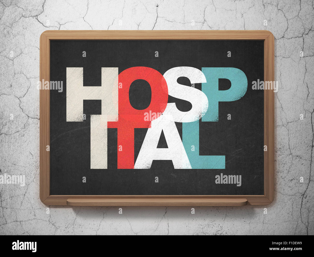 Healthcare concept: Hospital on School Board background Stock Photo - Alamy