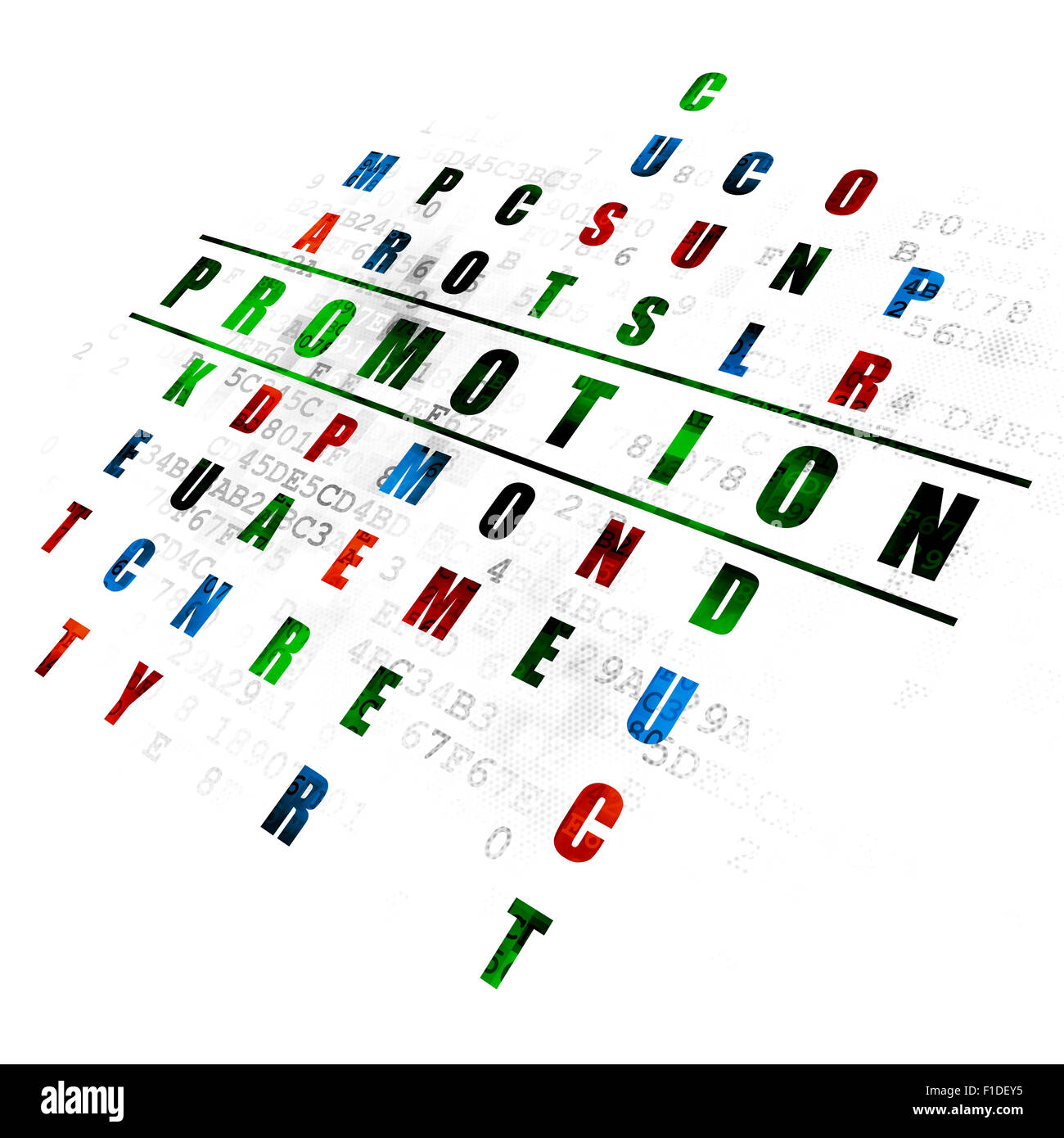 Advertising concept: word Promotion in solving Crossword Puzzle Stock ...