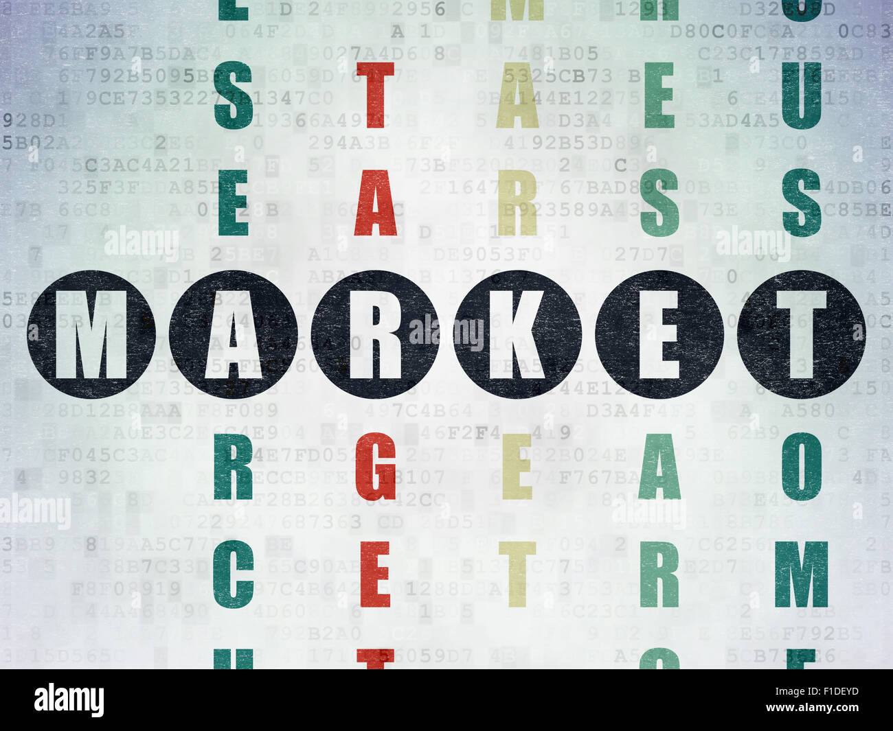 Advertising concept: word Market in solving Crossword Puzzle Stock ...