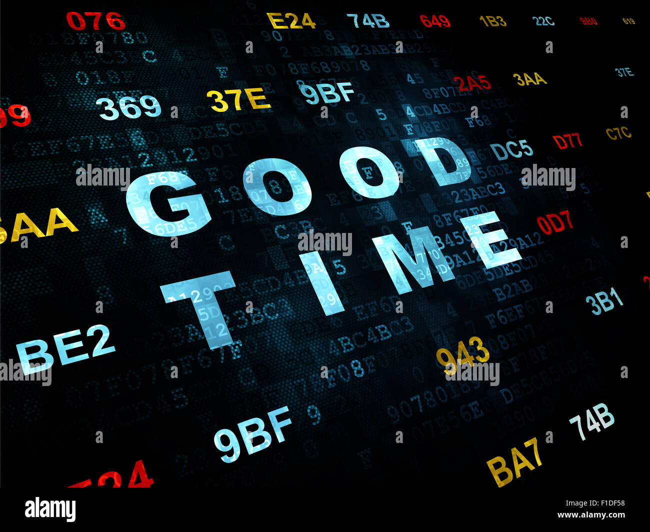 Time concept: Good Time on Digital background Stock Photo - Alamy