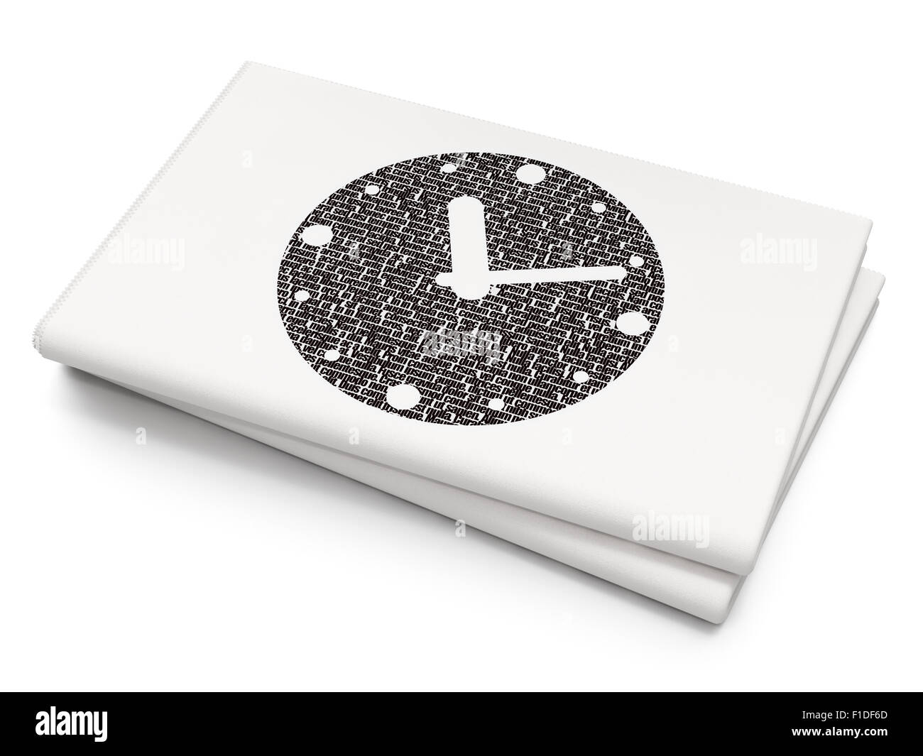 Timeline concept: Clock on Blank Newspaper background Stock Photo - Alamy