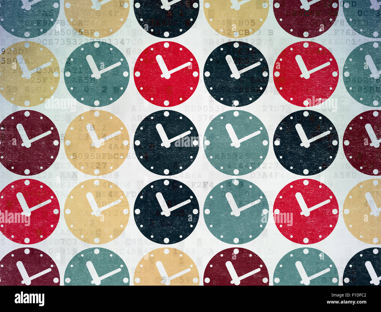 Timeline concept: Clock icons on Digital Paper background Stock Photo ...