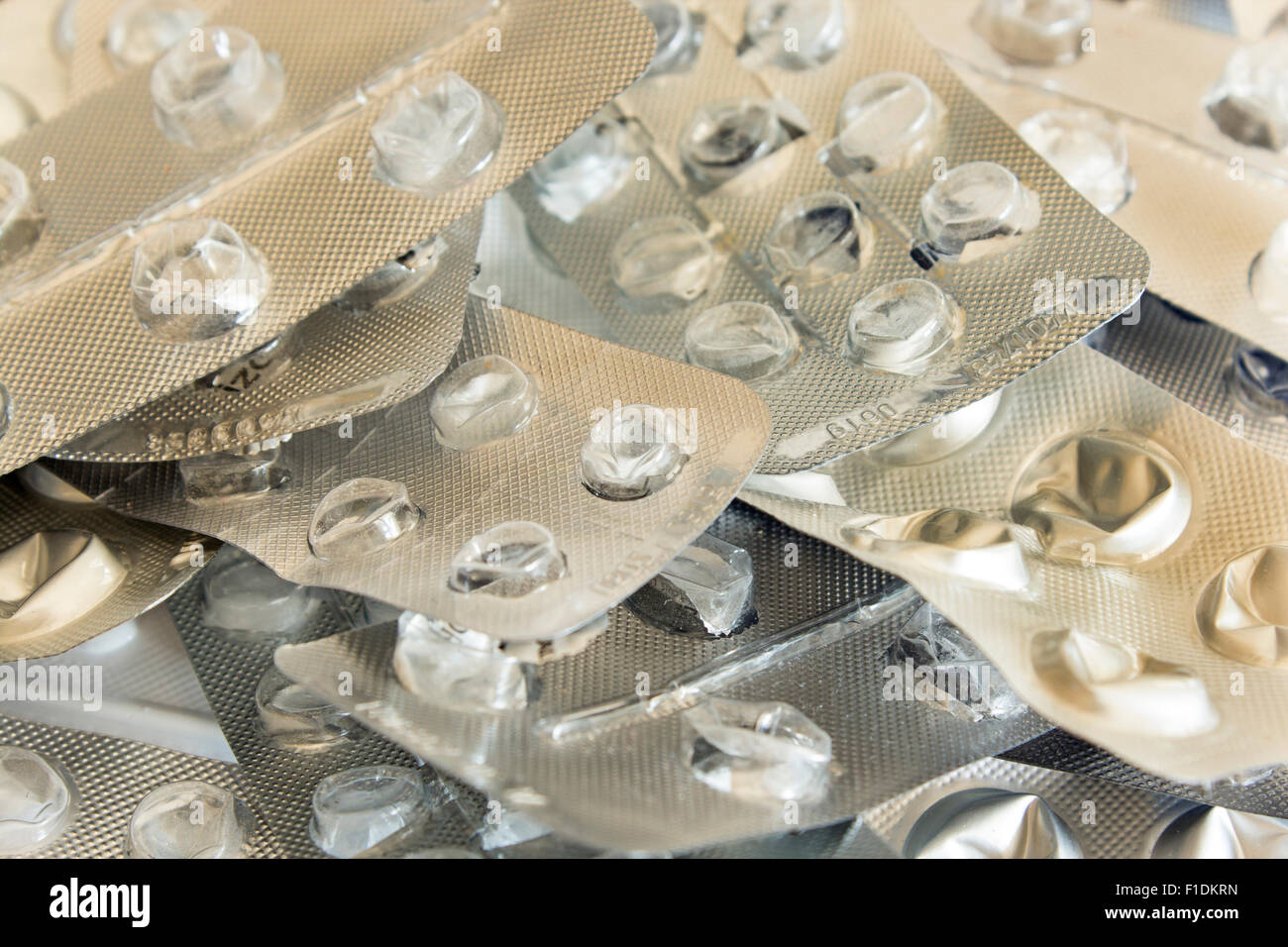 Empty plastic packs of drugs Stock Photo - Alamy