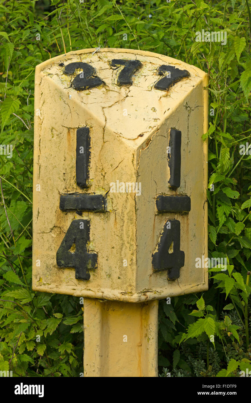 Railway mile marker post hi-res stock photography and images - Alamy