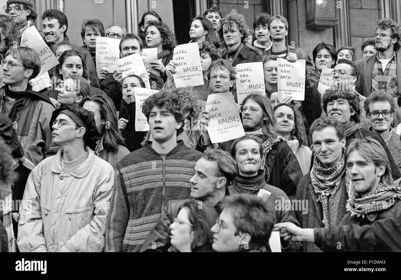 Election campaign in the former East Germany, after the Fall, rally the ...