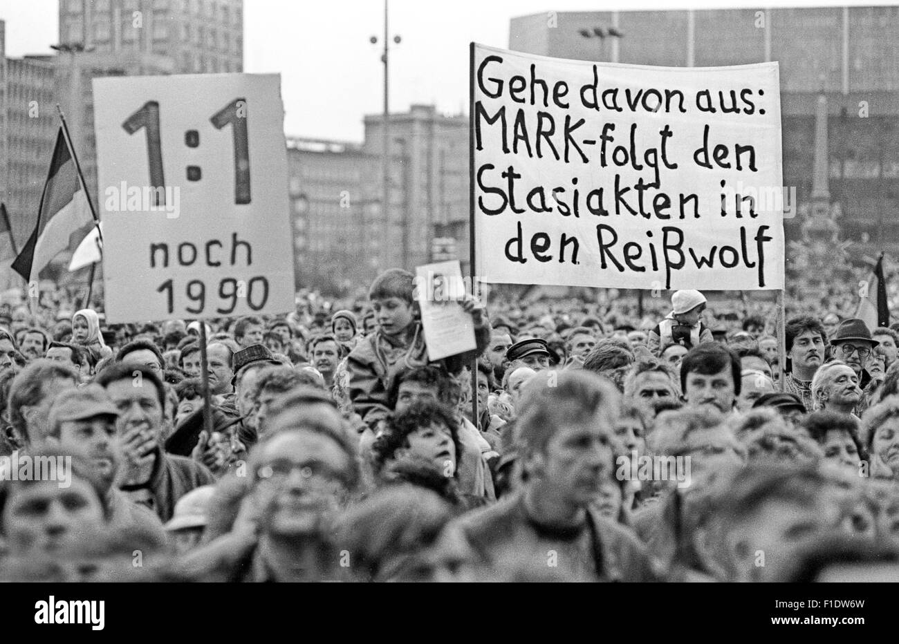 Election campaign in the former East Germany, after the Fall, rally the ...
