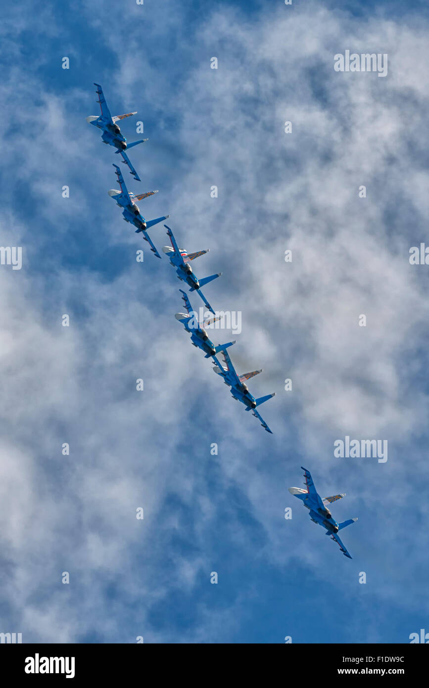 Russian knights flying display hi-res stock photography and images - Alamy