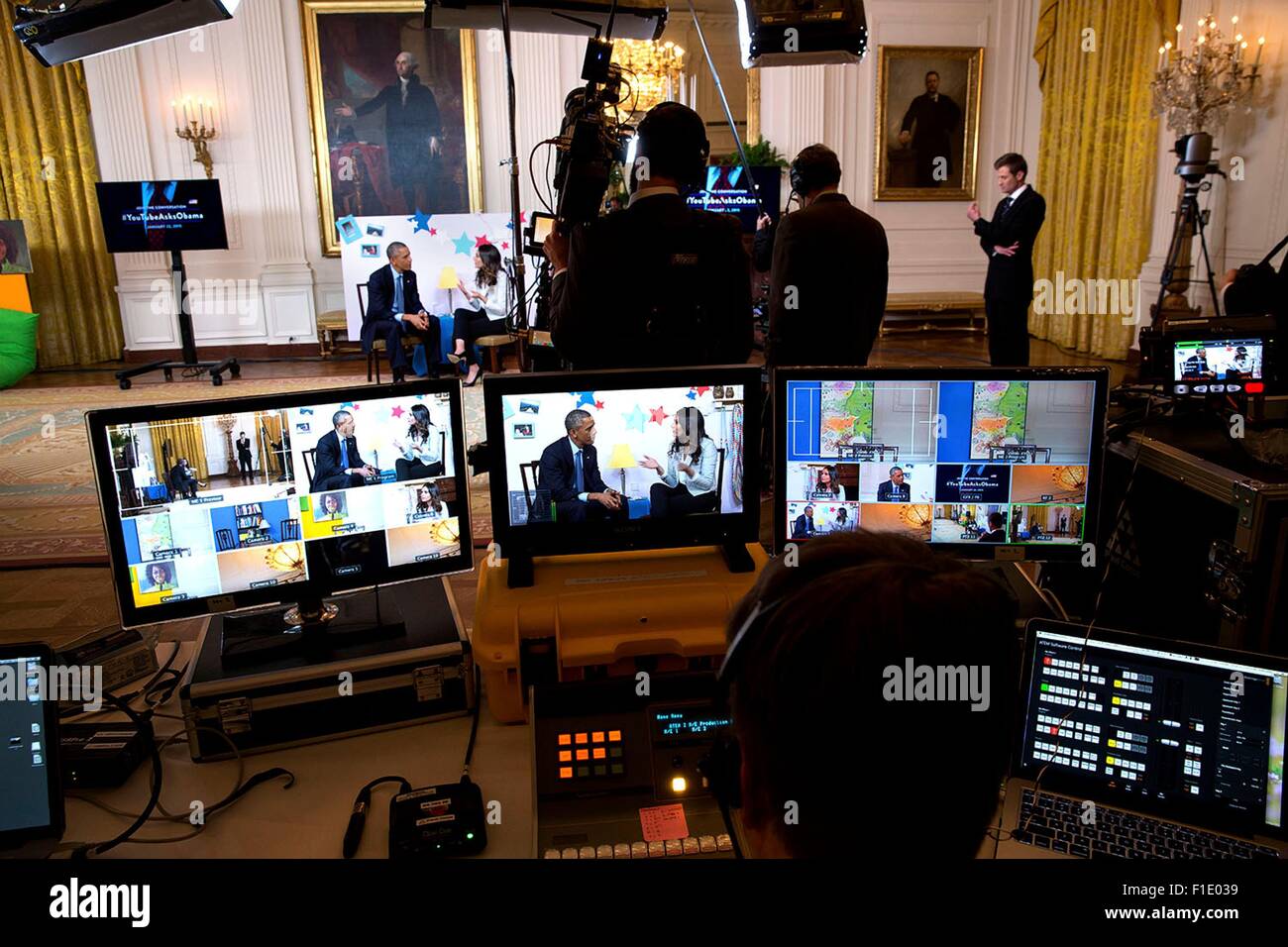 U.S. President Barack Obama participates in a live interview with ...