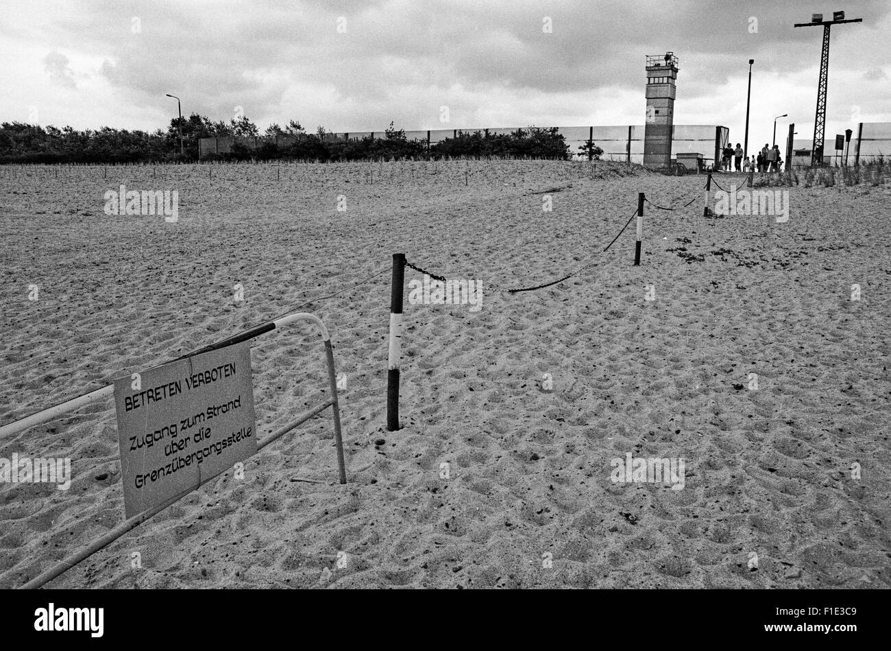 Open border between East and West Germany on the Baltic coast in ...