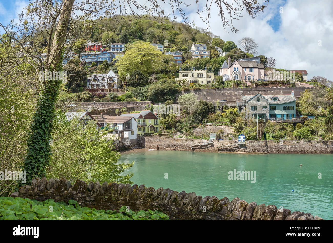 View at Warfleet Creek in Dartmouth at the River Dart, Devon, England ...