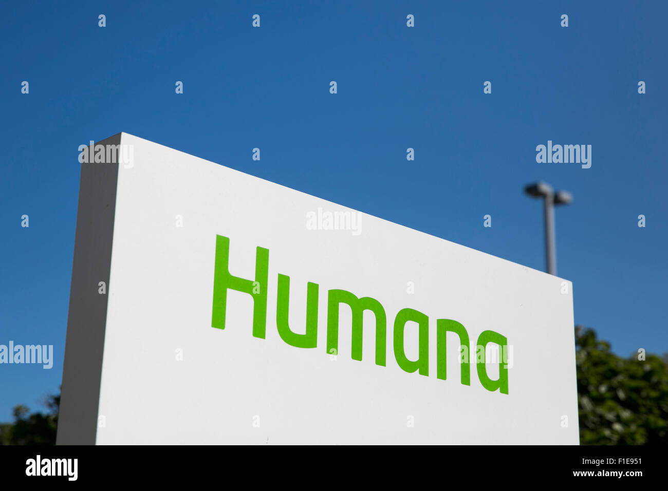 A logo sign outside of a facility occupied by Humana Inc., in ...