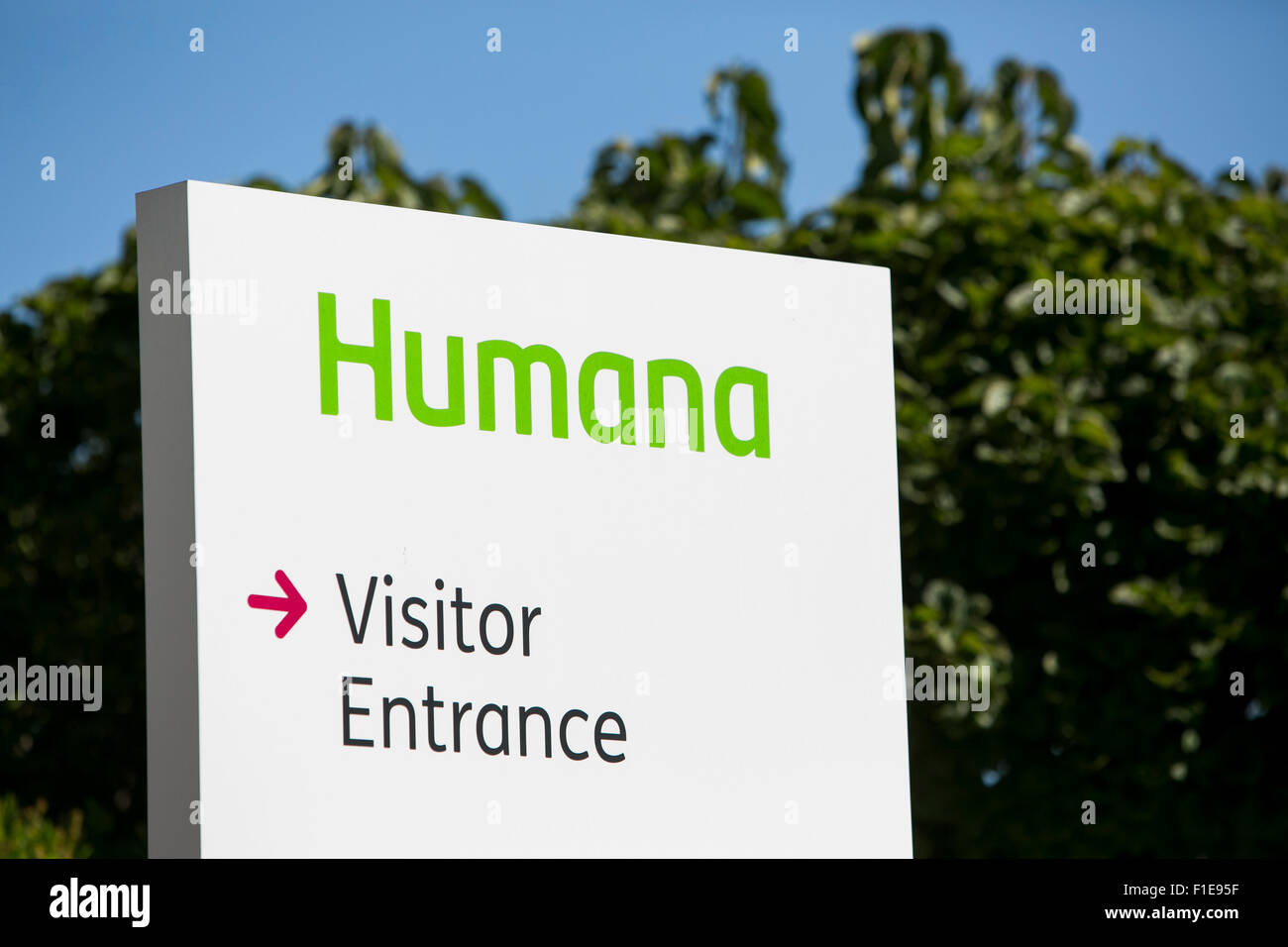 A logo sign outside of a facility occupied by Humana Inc., in ...