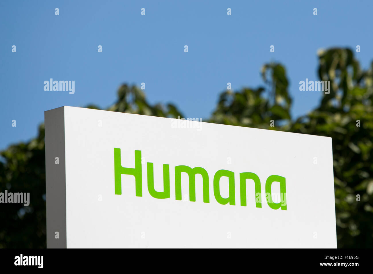 A logo sign outside of a facility occupied by Humana Inc., in ...
