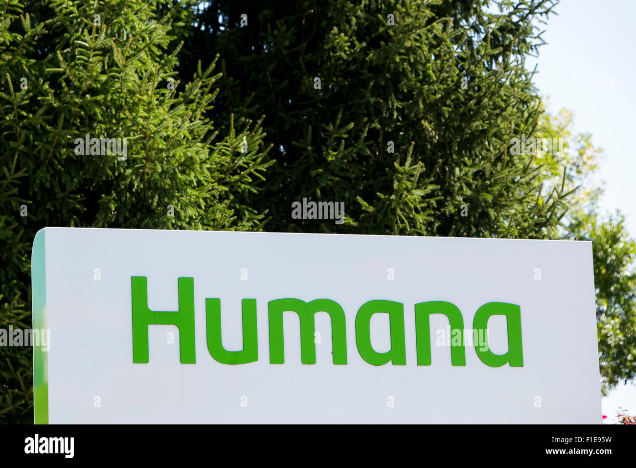 A logo sign outside of a facility occupied by Humana Inc., in ...