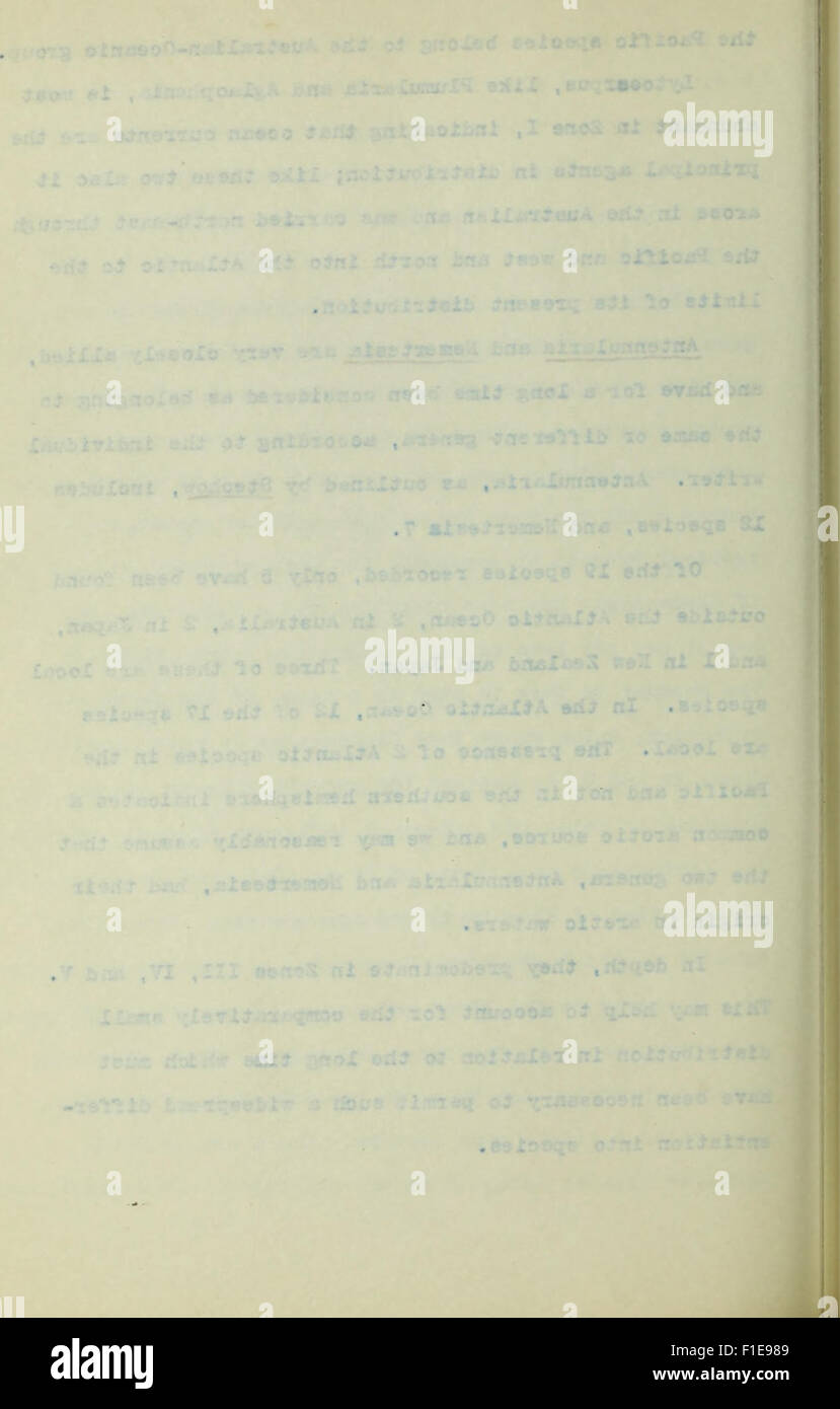 "The geographical and bathymetrical distribution of the hydroids. (1921 ...