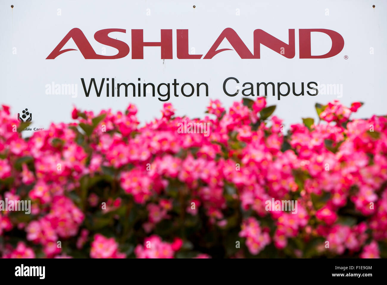 A logo sign outside of a facility occupied by Ashland Inc., in ...