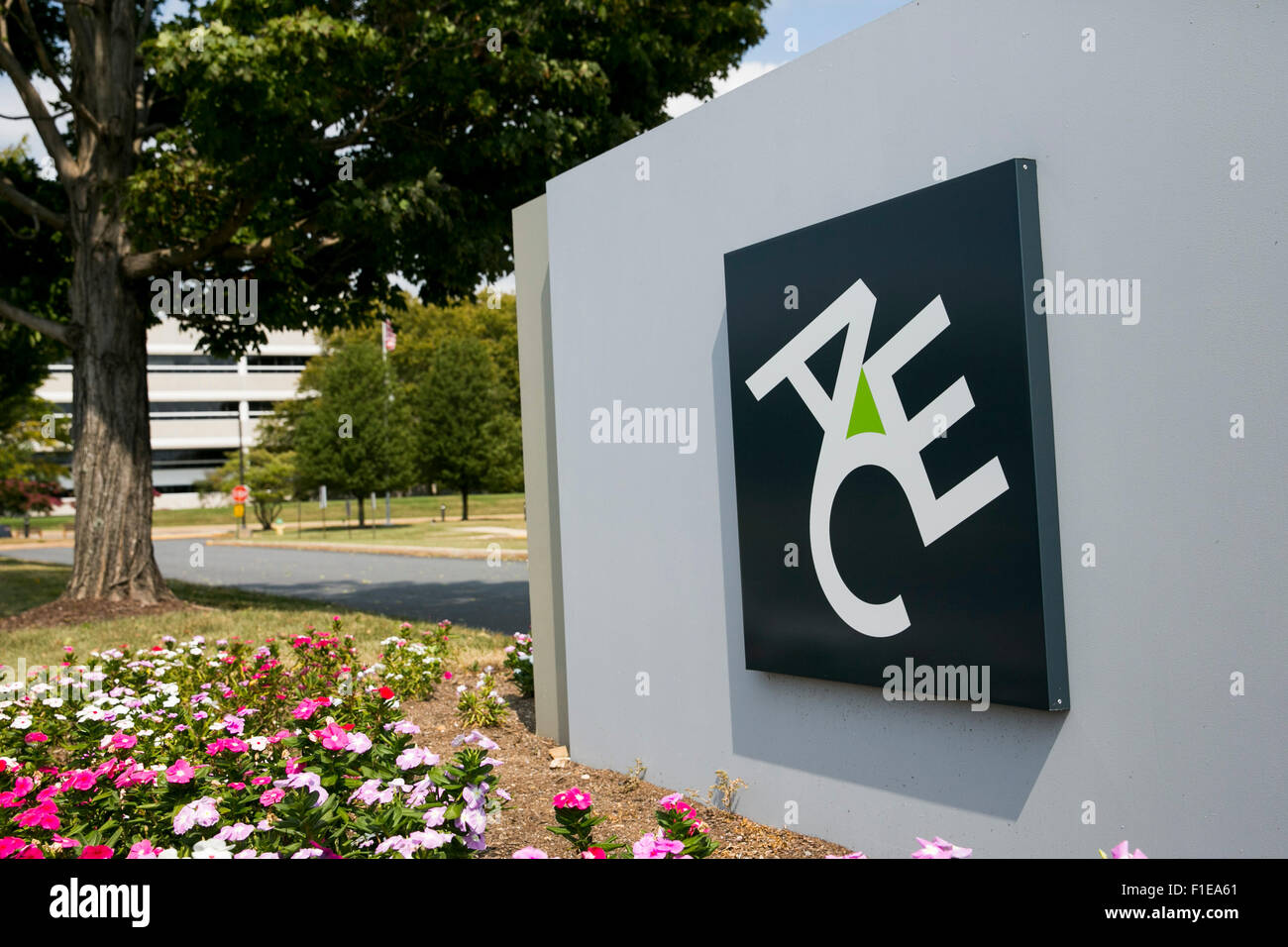 A logo sign outside of a facility occupied by the ACE Group in ...