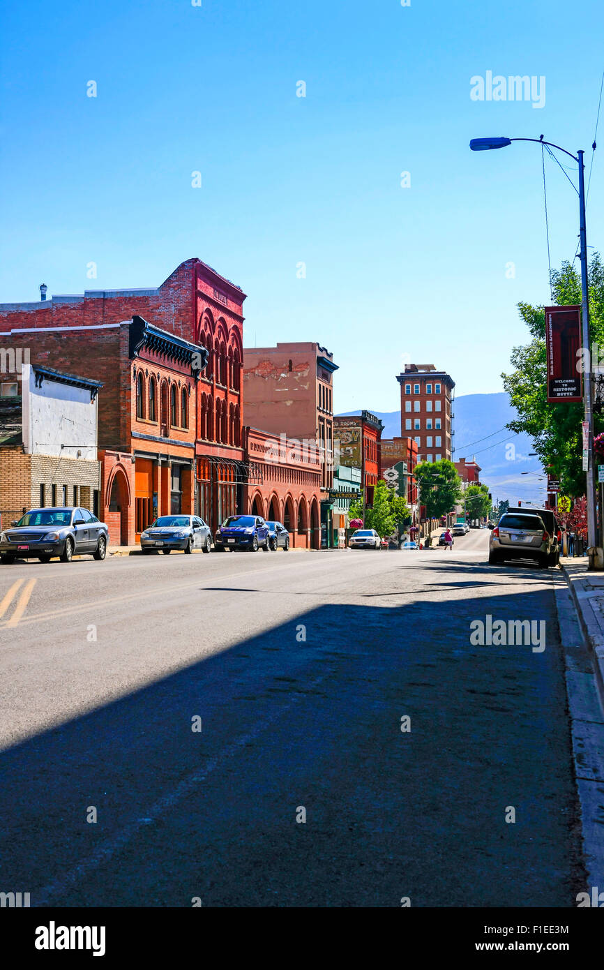 Old historic building on West Broadway Street in Butte Montana Stock ...