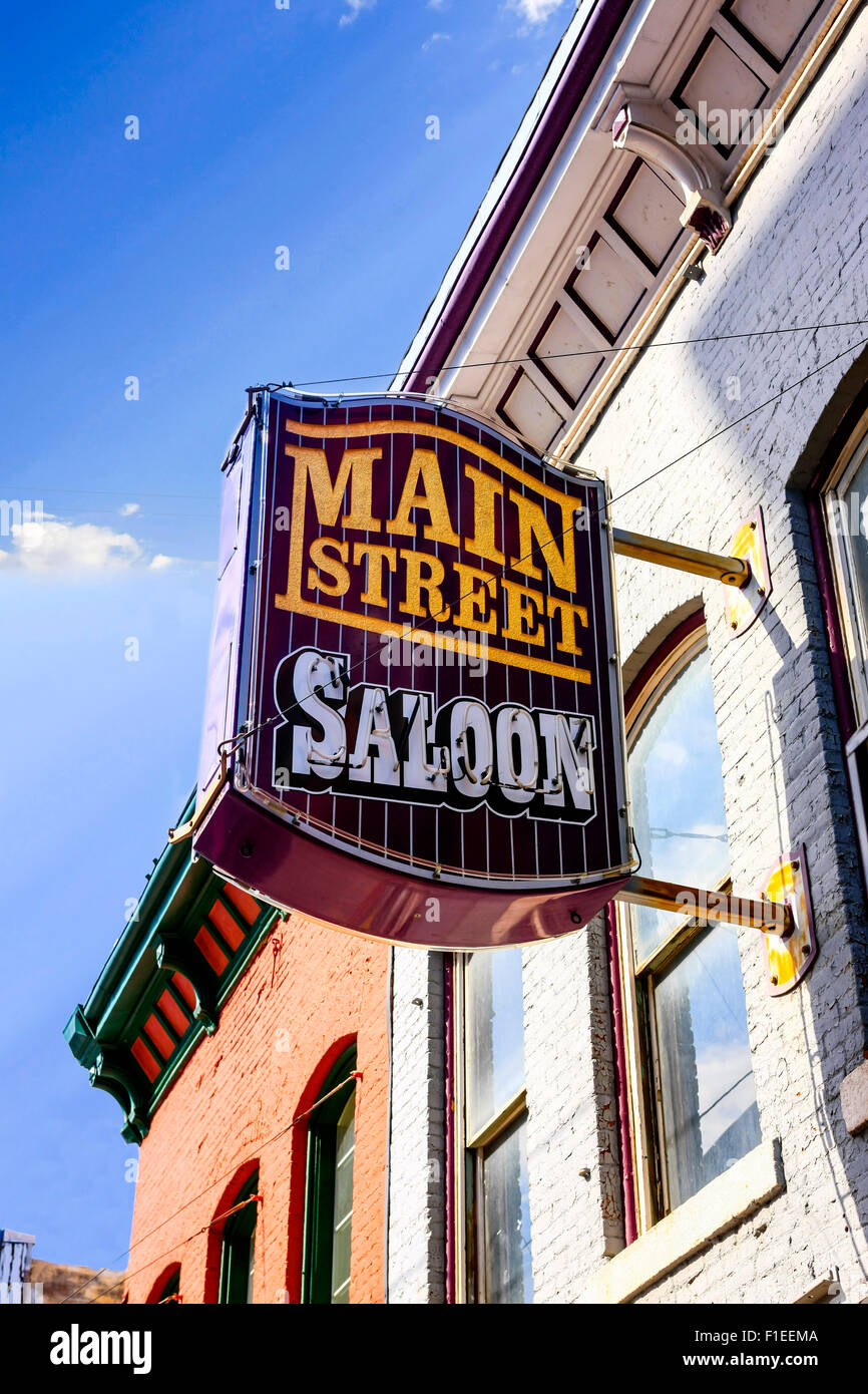 The Main Street Saloon overhead sign in Butte Montana Stock Photo - Alamy