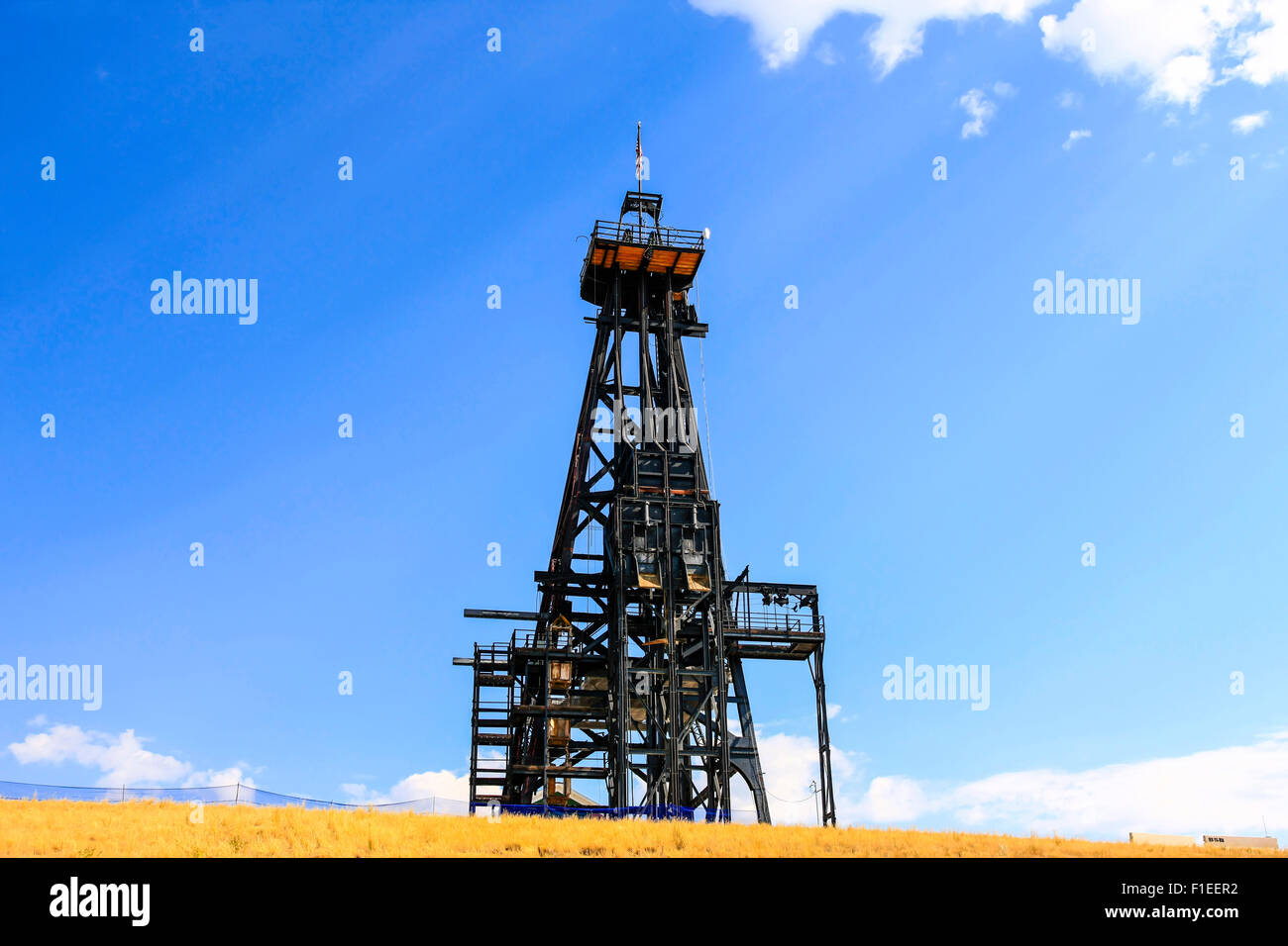 The original 1878-1976 3569ft deep copper mine site in Butte Montana ...